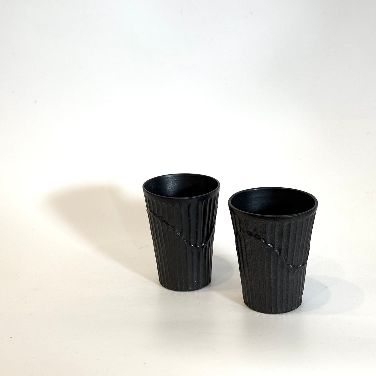 Matte Black Cups - Fluted - Narrow • May25 • TH0803 – THE DEA STORE